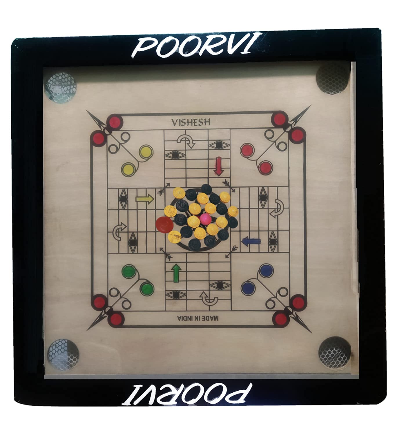 Buy TLISMI Carrom with Ludo Board Including Coins, Striker, Powder ...