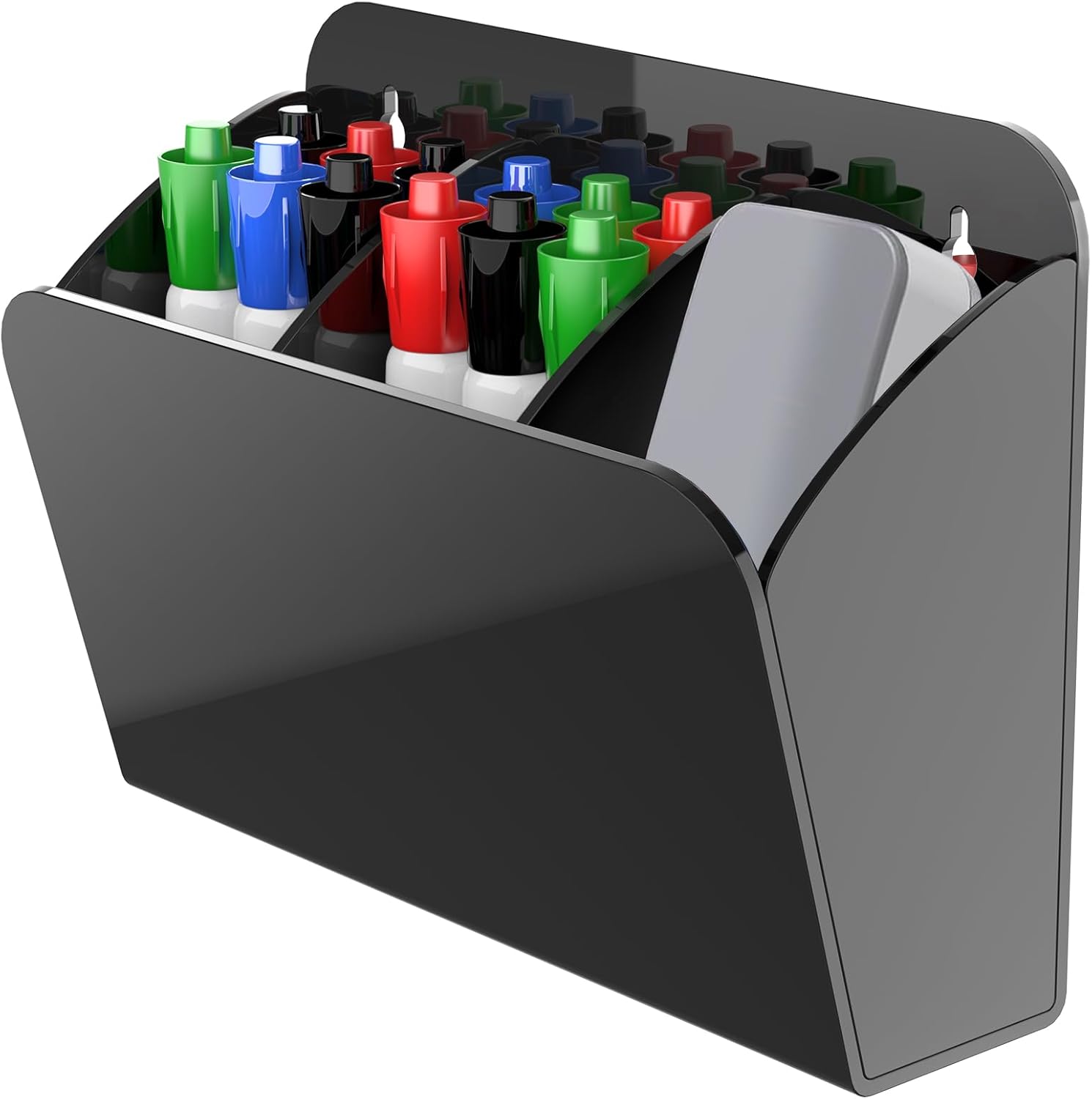 Amazon.com : Lumanman Dry Erase Marker Holder with 3 Compartments, Wall ...
