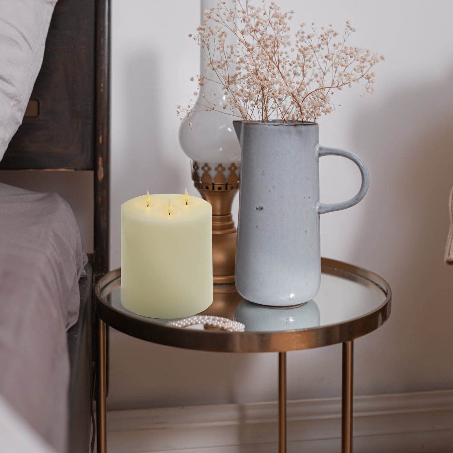 Snapklik.com : LampLust 3 Wick Flameless Candle - 6x6 Extra Large ...