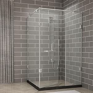 Indus Bath L-Shaped Shower Enclosure with openable door custom sizes ...
