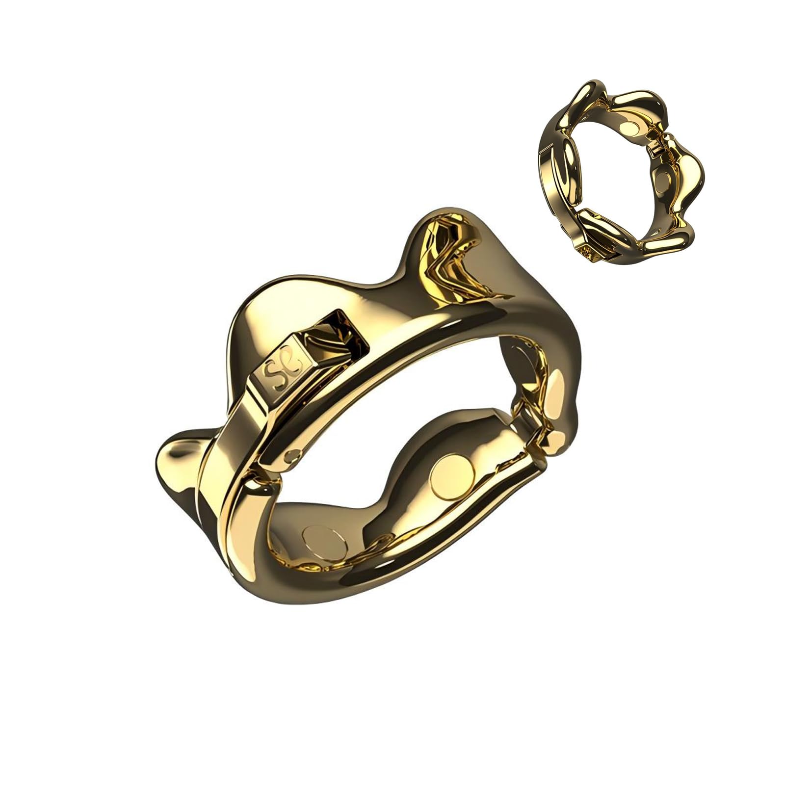 Amazon.com: Metal Penis Ring Stainless Steel Cock Ring Adjustable Size ...