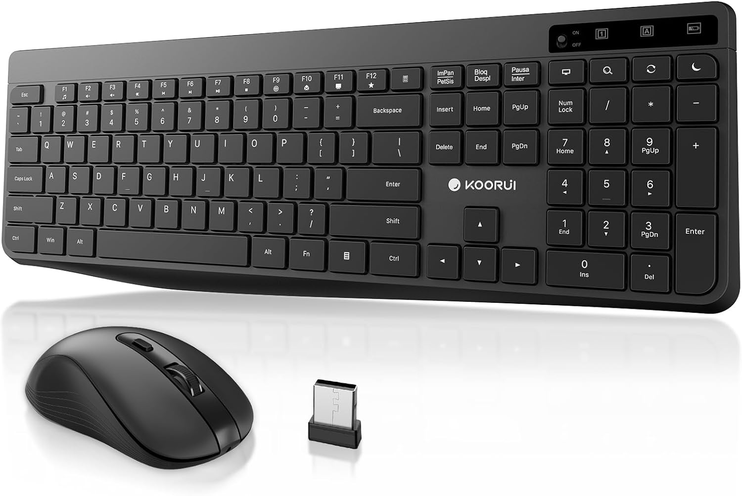 Amazon.com: Wireless Keyboard and Mouse Combo,KOORUI 2.4G Silent Full Size Ergonomic Keyboard ...