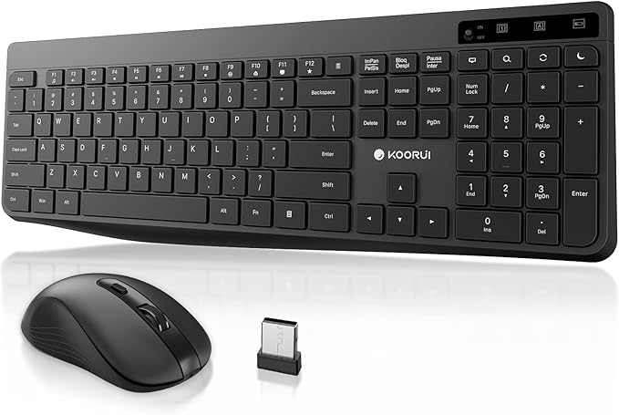 Amazon.com: Wireless Keyboard and Mouse Combo,KOORUI 2.4G Silent Full ...