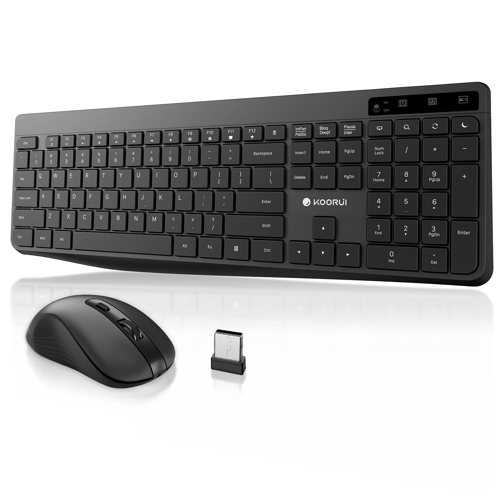 Amazon.com: Wireless Keyboard and Mouse Combo,KOORUI 2.4G Silent Full ...
