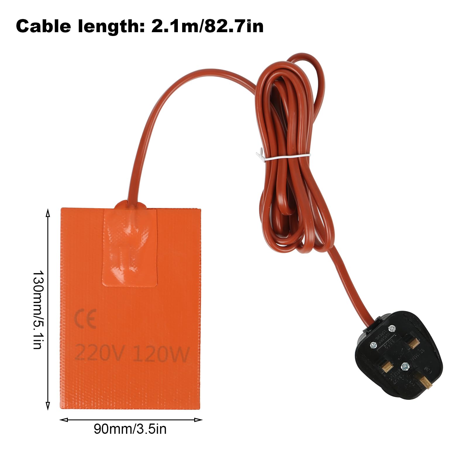 Battery Heater 100W 120V Engine Block Hydraulic Tank Heating Plate Oil ...