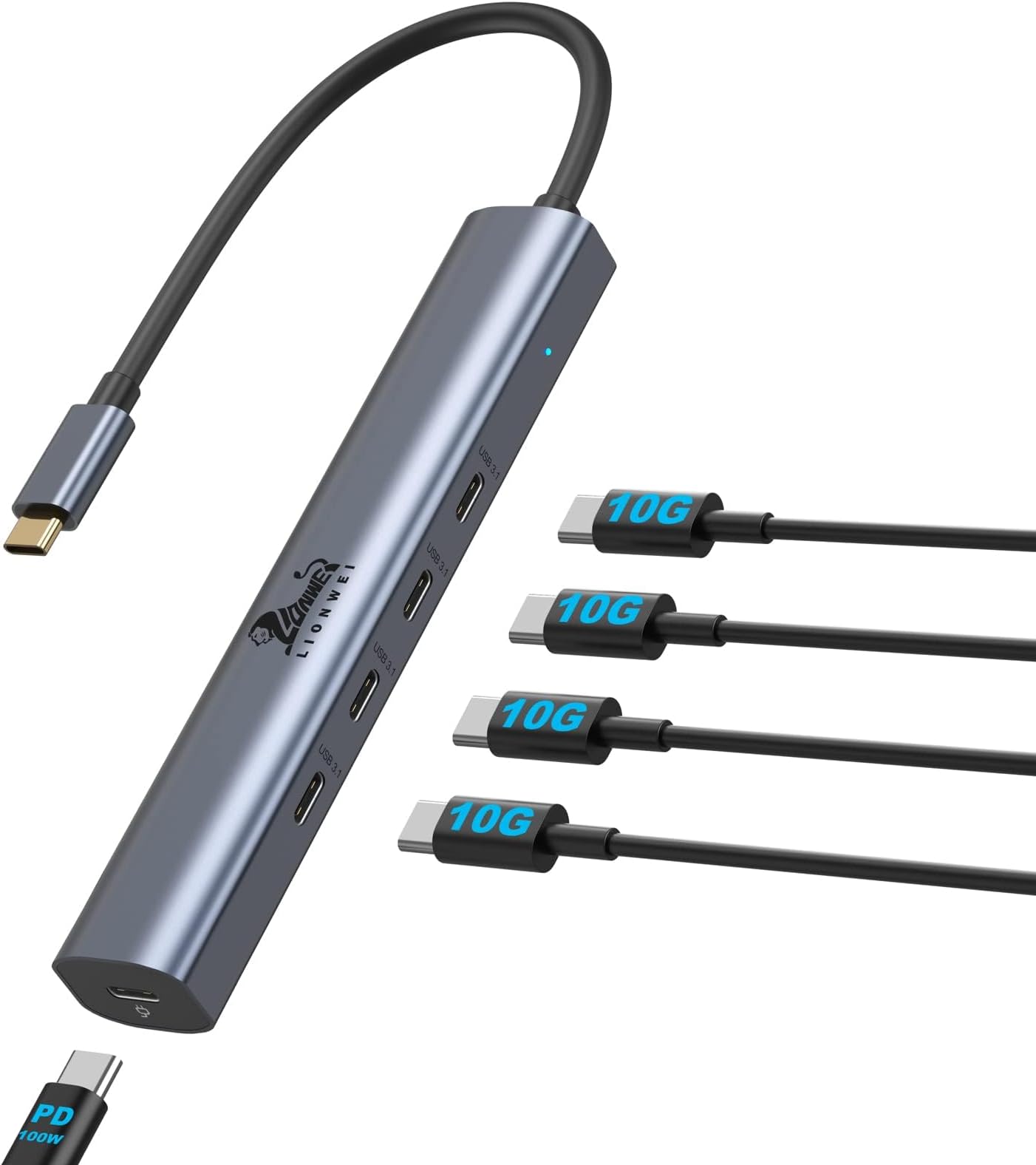 Amazon.com: 10Gbps USB C Hub,USB C Splitter for Laptop, 5 in 1 USB C to ...