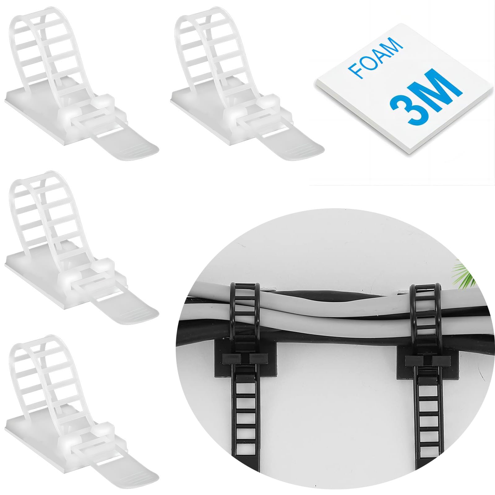 Snapklik.com : SZFUDIGO Cable Ties Cable Clips Cable Management,Under ...
