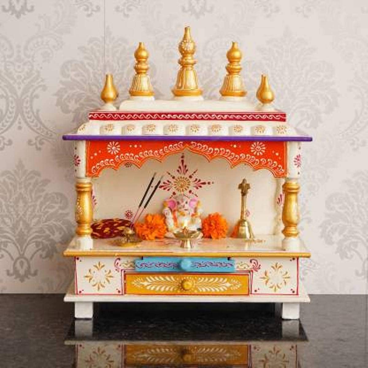 Buy Wood Pooja Mandir, Wall Hang Temple, Floor Temple, Wooden Temple ...
