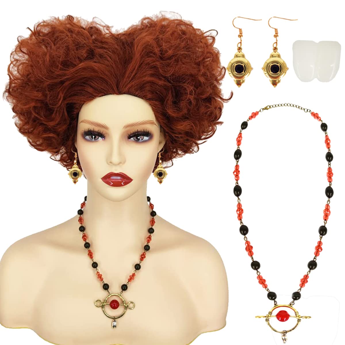 Mildiso Winifred Sanderson Wig Costume Women with Earrings + Teeth ...