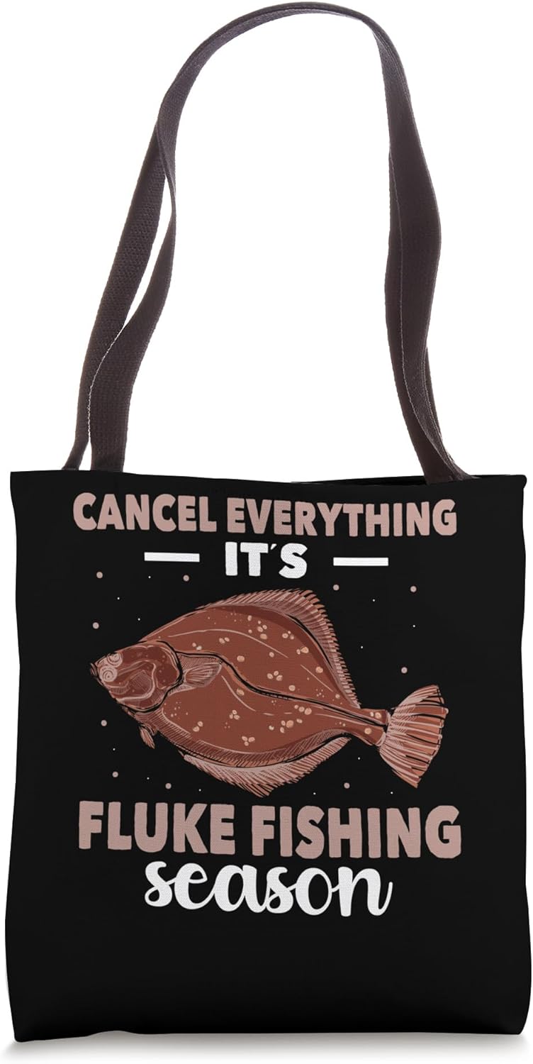 Amazon.com: Cancel Everything - Fluke Fishing Season Tote Bag ...