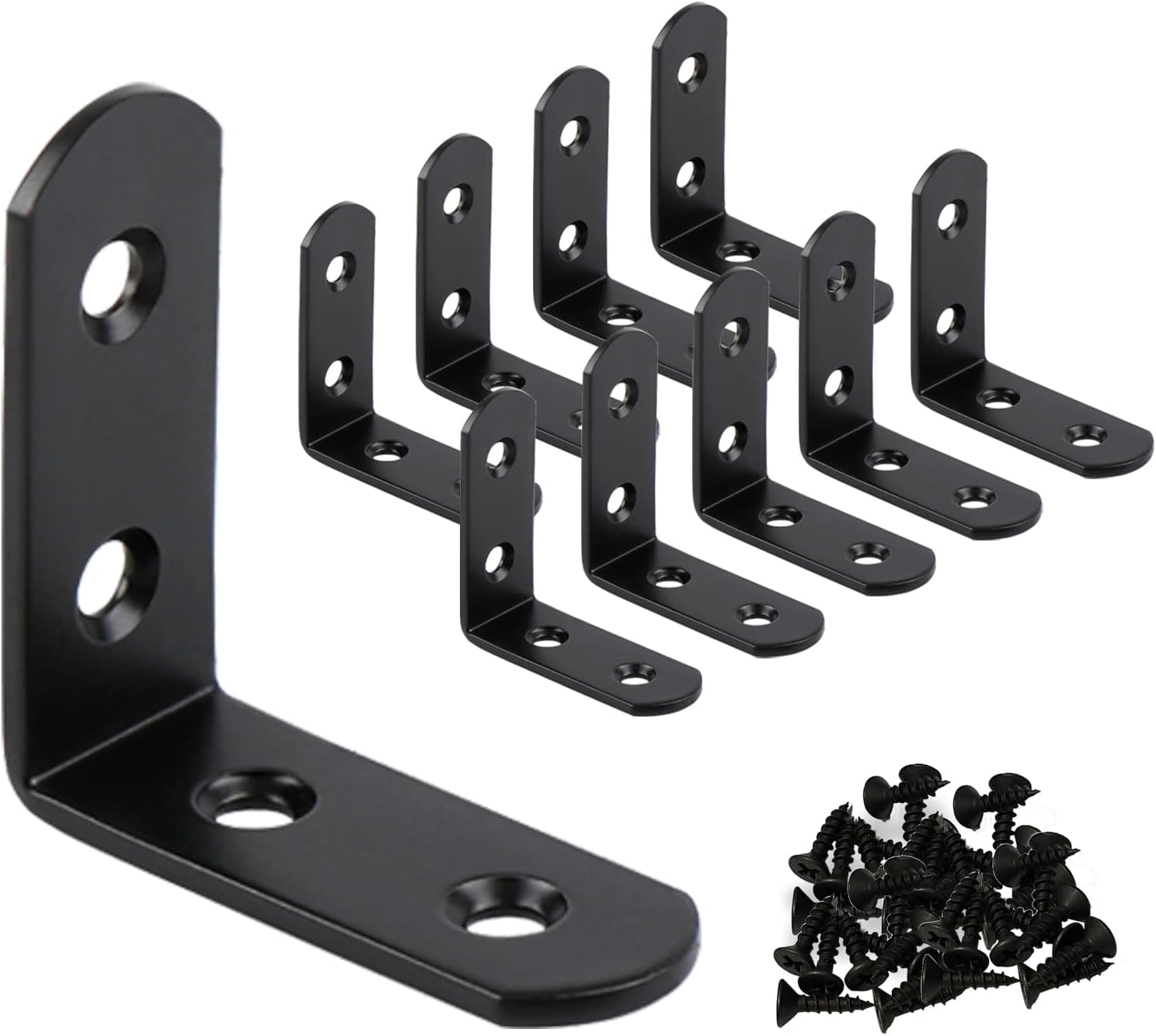Amazon.com: 10 Pack L Brackets for Shelves Corner Brace| 2x2'' Heavy ...