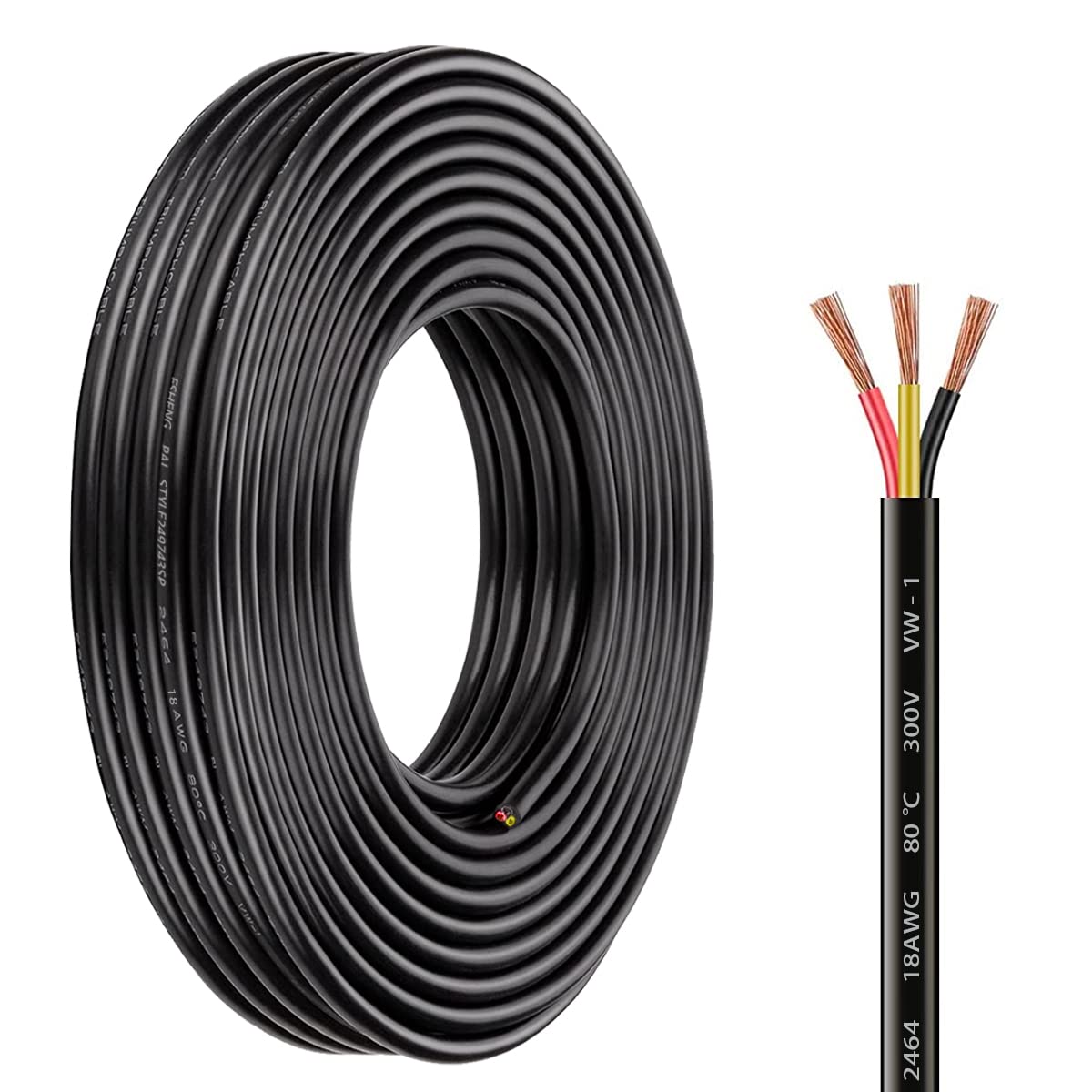 22 Gauge 2 Conductor Electrical Wire, 22 AWG Tinned Copper 2 Wire Cable ...