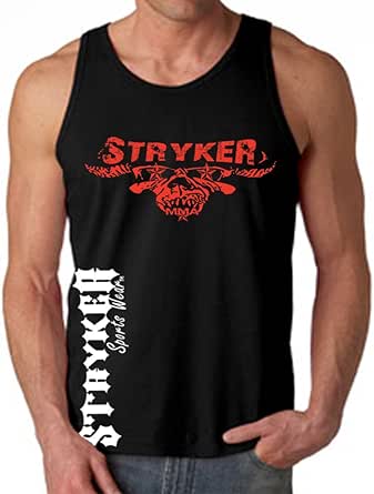 Stryker Fight Gear Skull Black Tank Top Red White Logo MMA UFC Tapout ...