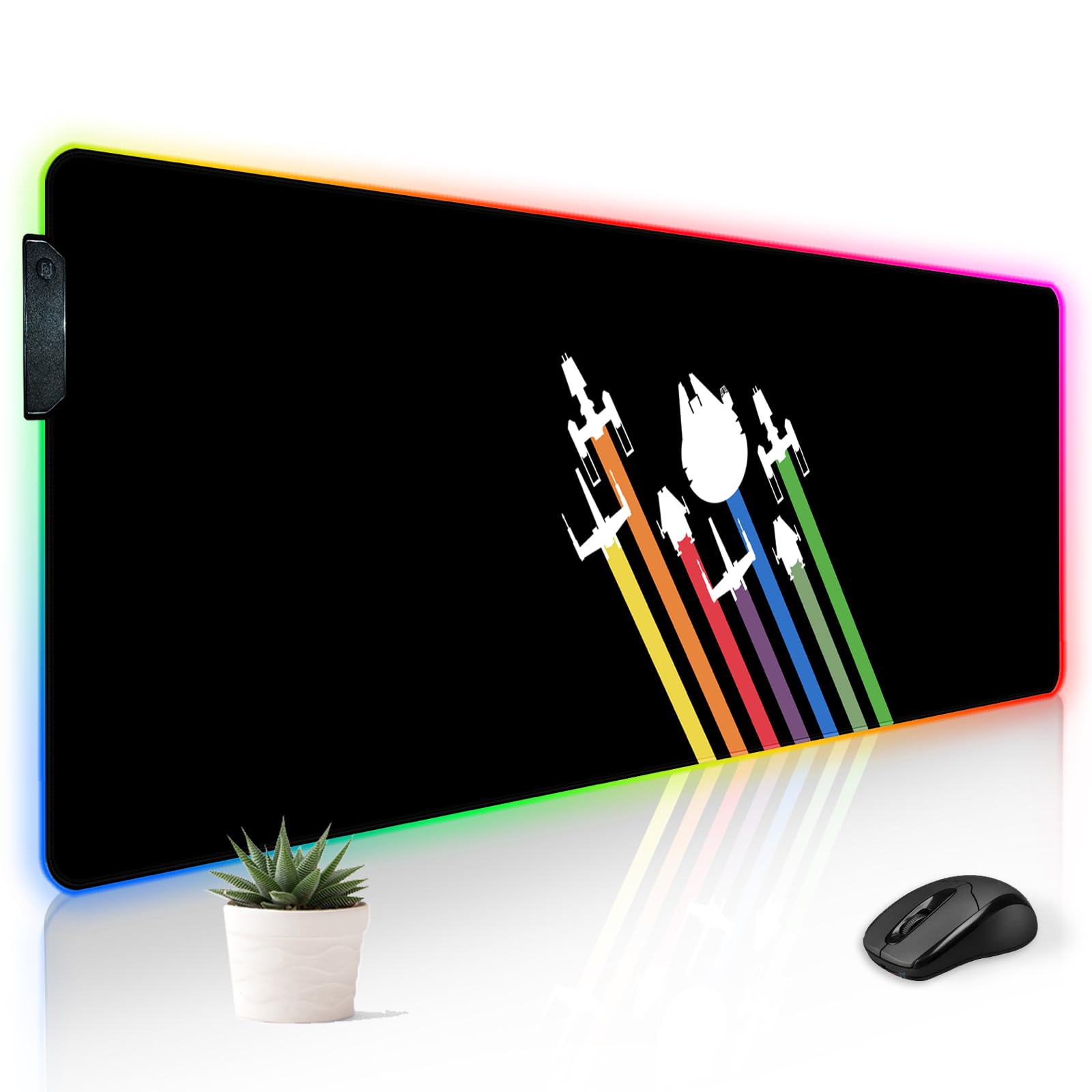 Amazon.com: Stanoha RGB Mousepad LED Desk Mat Gaming Large Keyboard ...