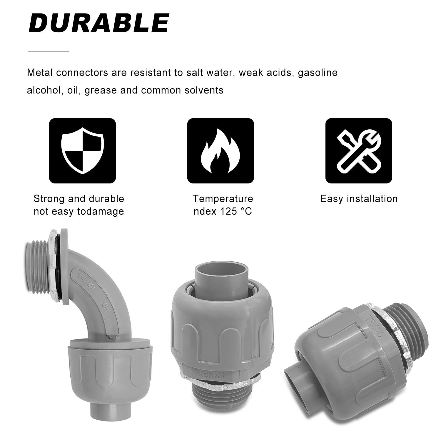 Snapklik.com : 3/4 Inch Liquid Tight Connector PVC Flexible Conduit ...