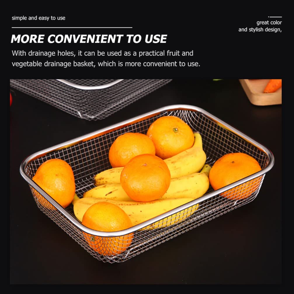 Snapklik.com : Stainless Steel Mesh Basket: Rectangular Strainer Basket ...