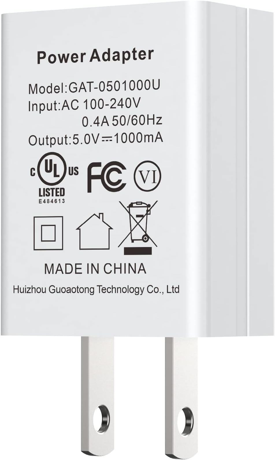 Amazon.com: UL Certified Power Adapter 5V 1A USB Wall Charger 1000mA DC Power Supply Compatible ...