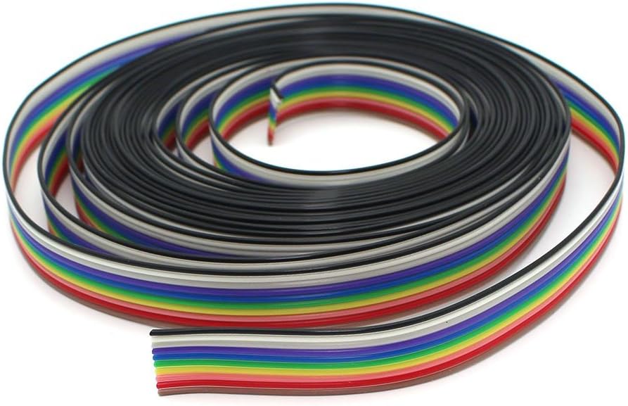 Amazon.com: Hilitchi 16ft/5m 10 Wire Rainbow Color Flat Ribbon IDC Wire ...