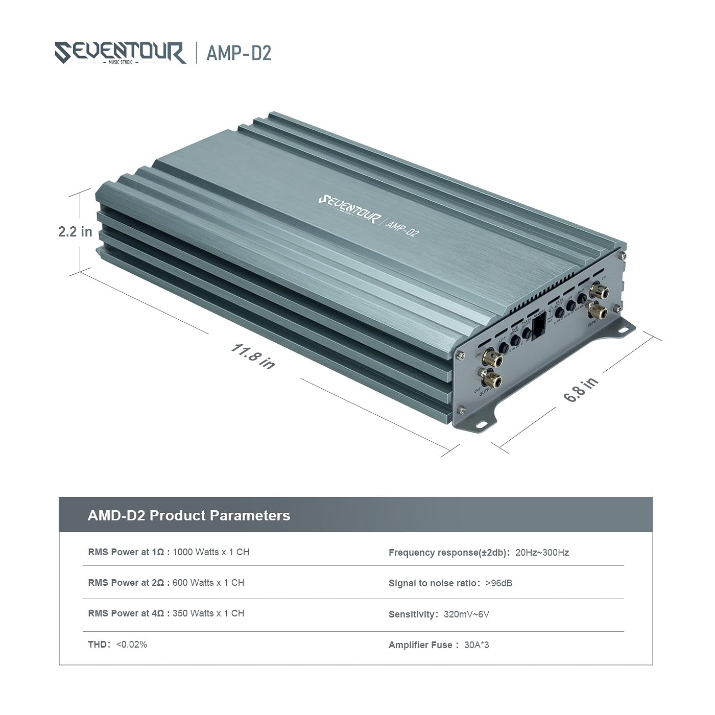 Snapklik.com : Seventour 2000W Car Audio Monoblock Class D Amplifier