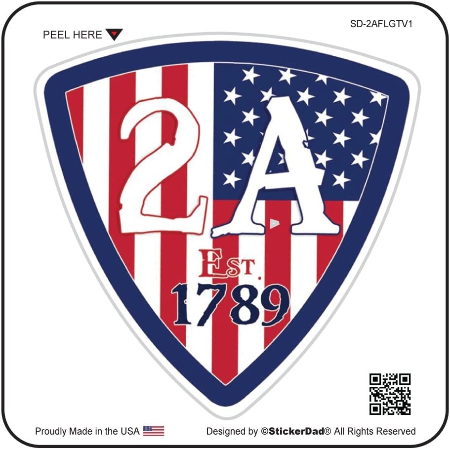 2A FLAG TRIANGLE by StickerDad® Vinyl Hard Hat Helmet decal - size: 2 ...