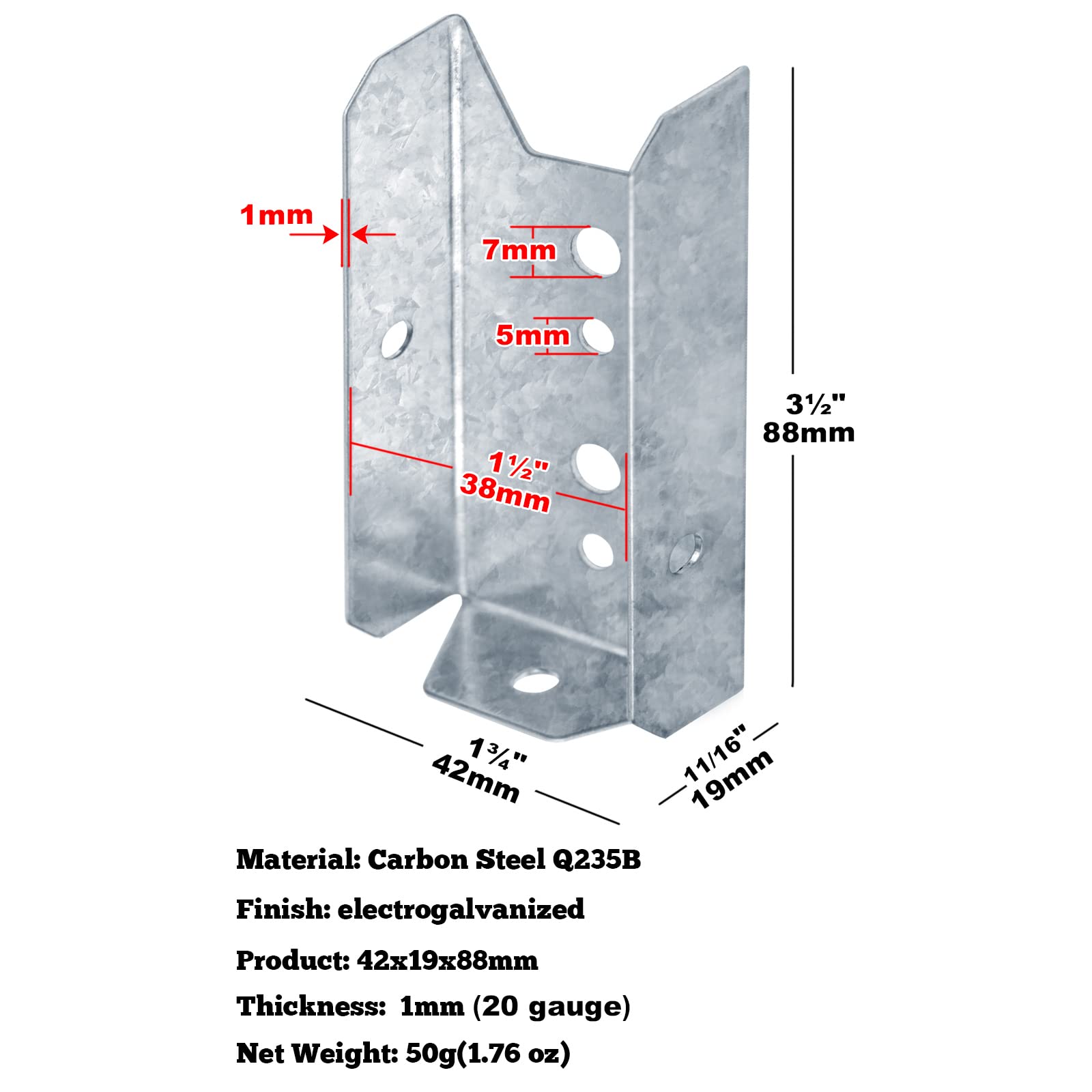 Snapklik.com : GBGS 20 Pcs 2x4 Fence Bracket