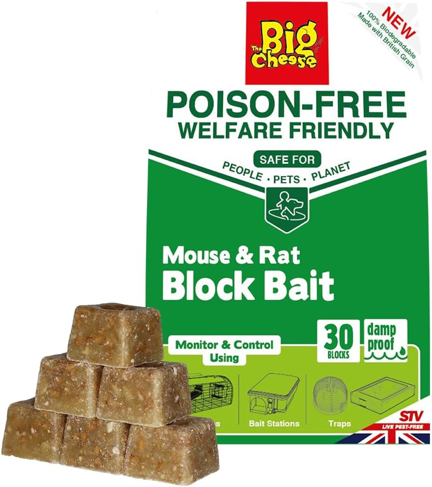 The Big Cheese Poison-Free Mouse & Rat Block Bait - 10g x 30 Poison ...