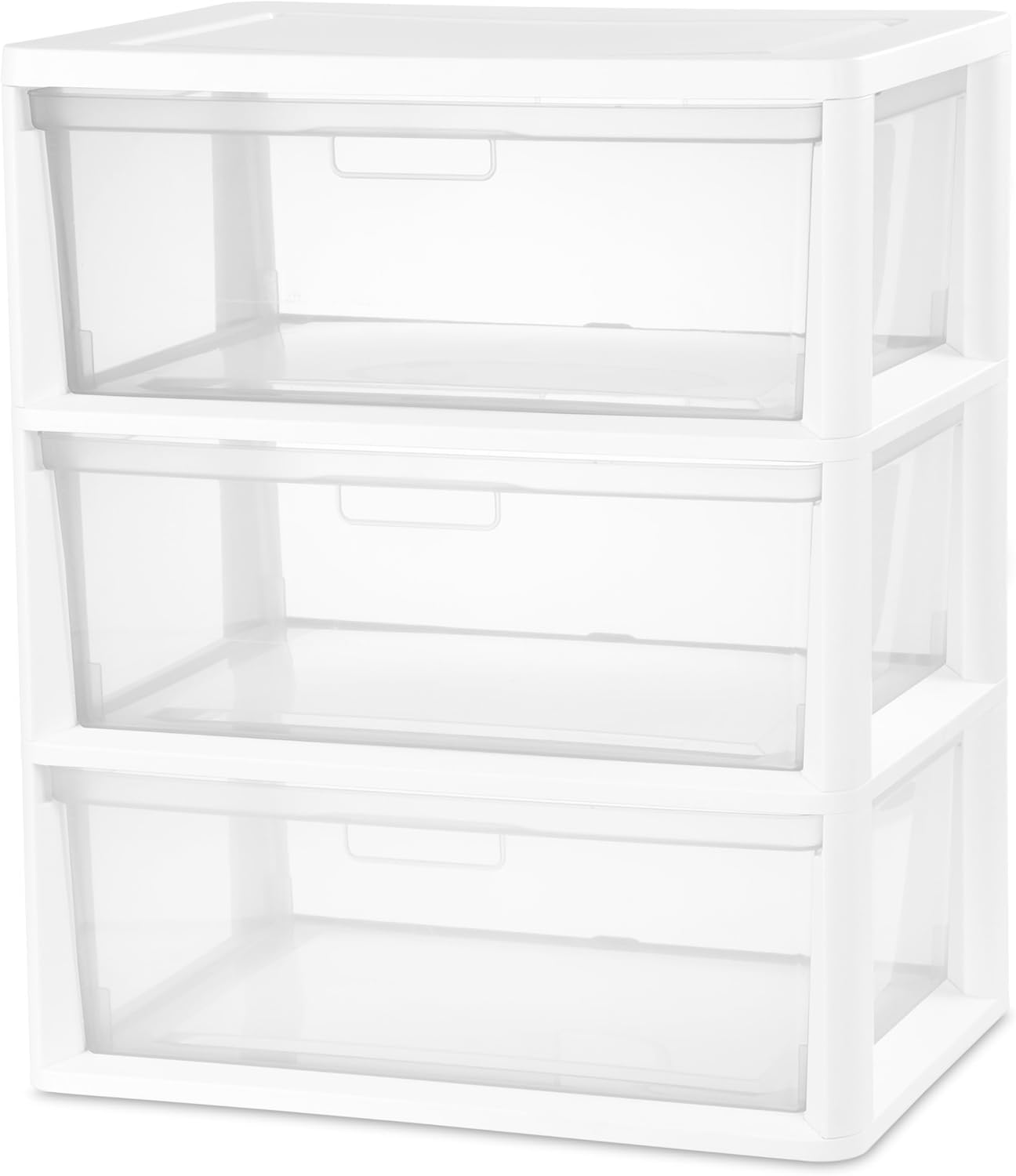 Amazon.com: Sterilite Wide 3 Drawer Storage Tower, Plastic Bin Drawers ...