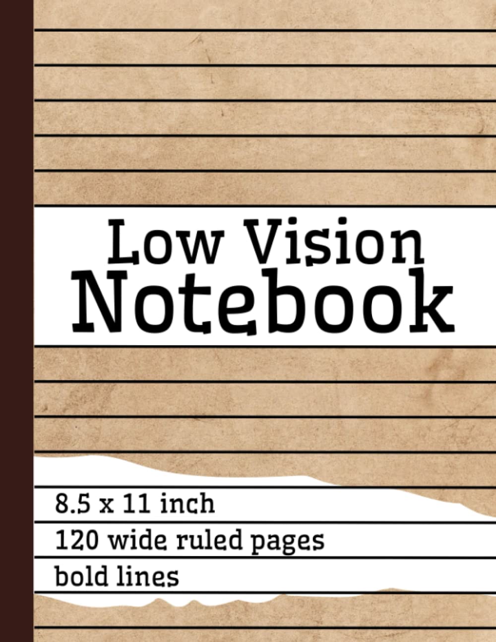 Low Vision Notebook: Wide Ruled Journal Easy to Write in with Bold ...