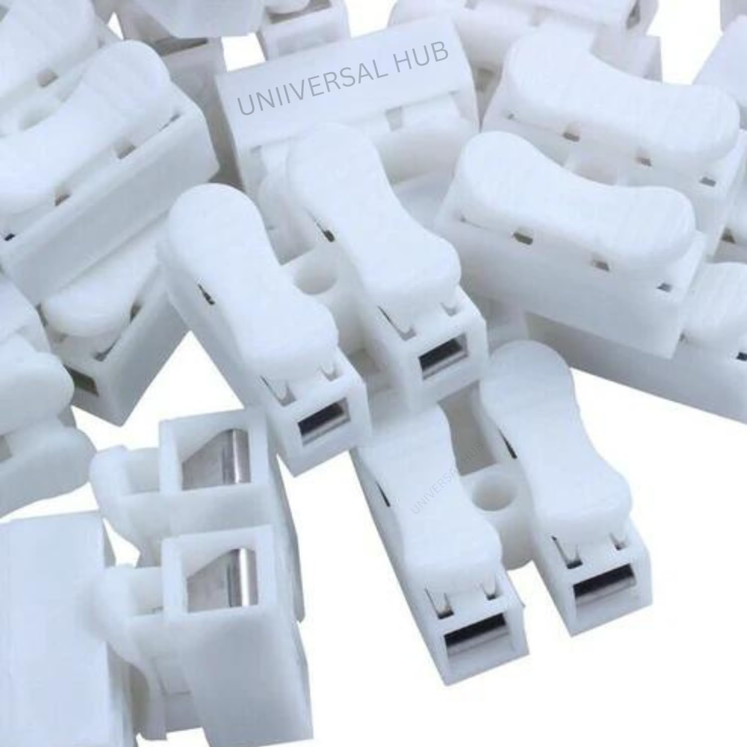 UNIVERSAL HUB 20PCS 2 Pins Cable Clamp Connectors Electrical Push Type ...