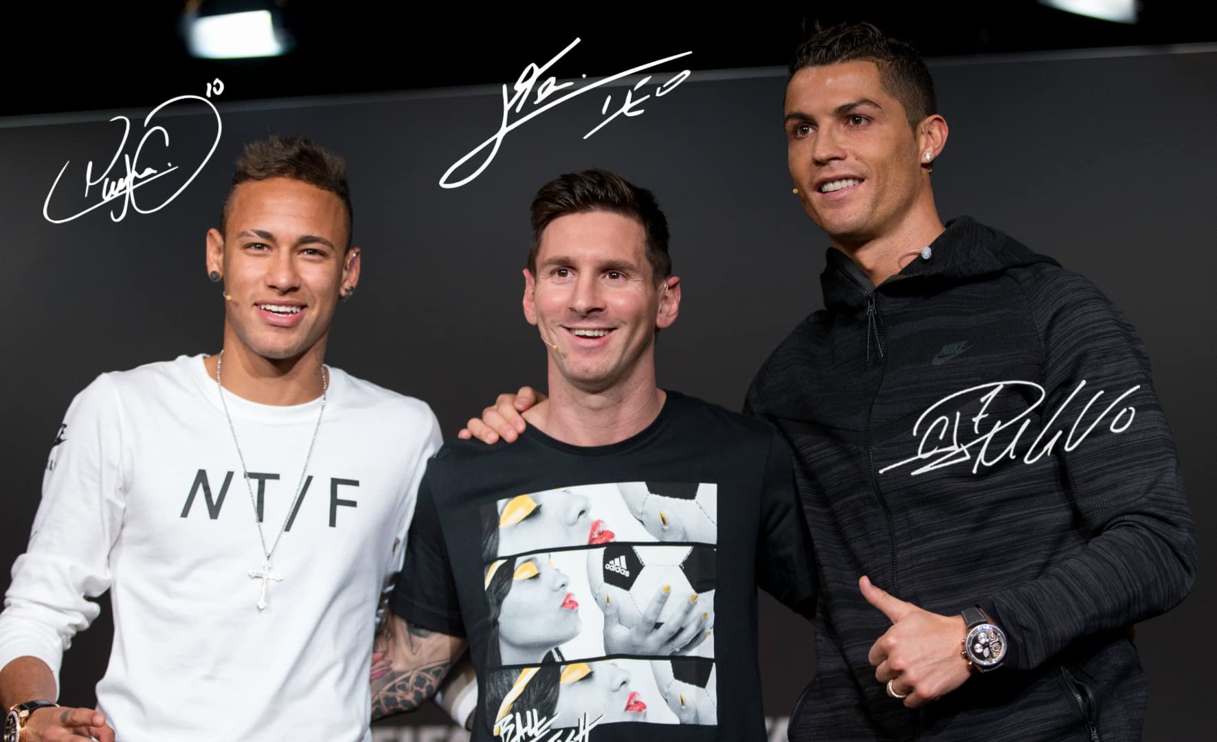 Buy Lionel Messi, Neymar Jr and Cristiano Ronaldo Autograph Signature ...