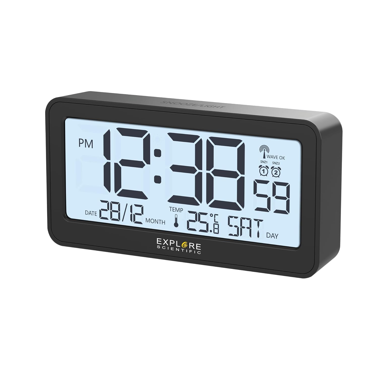 Explore Scientific, Radio Alarm Clock LED Clock Black : Amazon.co.uk: Books