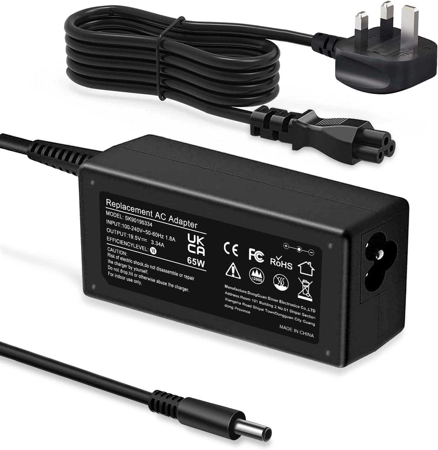 65W 45W Laptop Adapter Charger,19.5V 3.34A Power Supply Cord for Dell ...