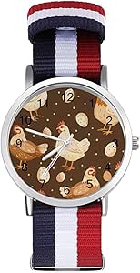 Amazon.com: Chicken Rooster Eggs Unisex Watch Lightweight Breathable ...