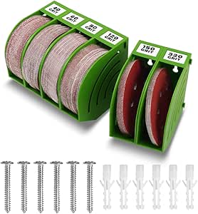 6 Inch Sanding Disc Storage Box, Sandpaper Organizer with 6 Bins ...