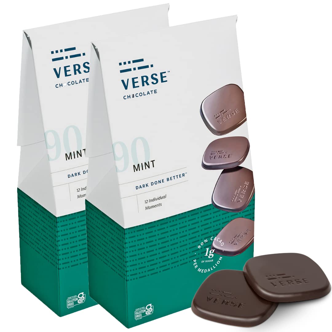 Amazon.com : Verse Mint Dark Chocolate Squares | Individually Wrapped ...