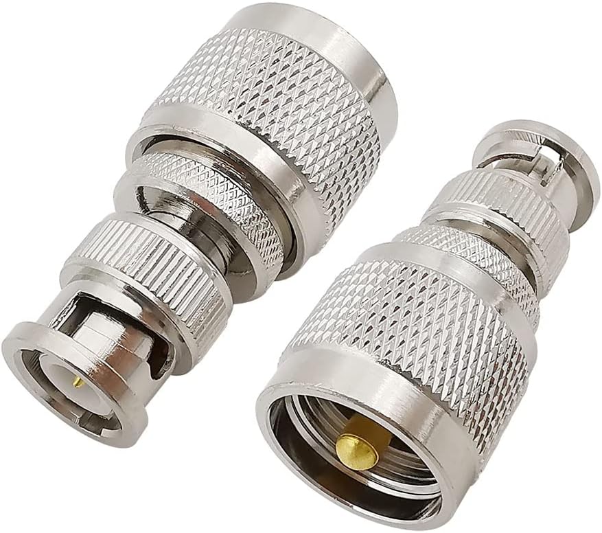 Biltion 2pcs BNC To UHF Adapter BNC Male Plug To UHF PL-259 PL259 Male RF Coaxial Coax Adapters ...