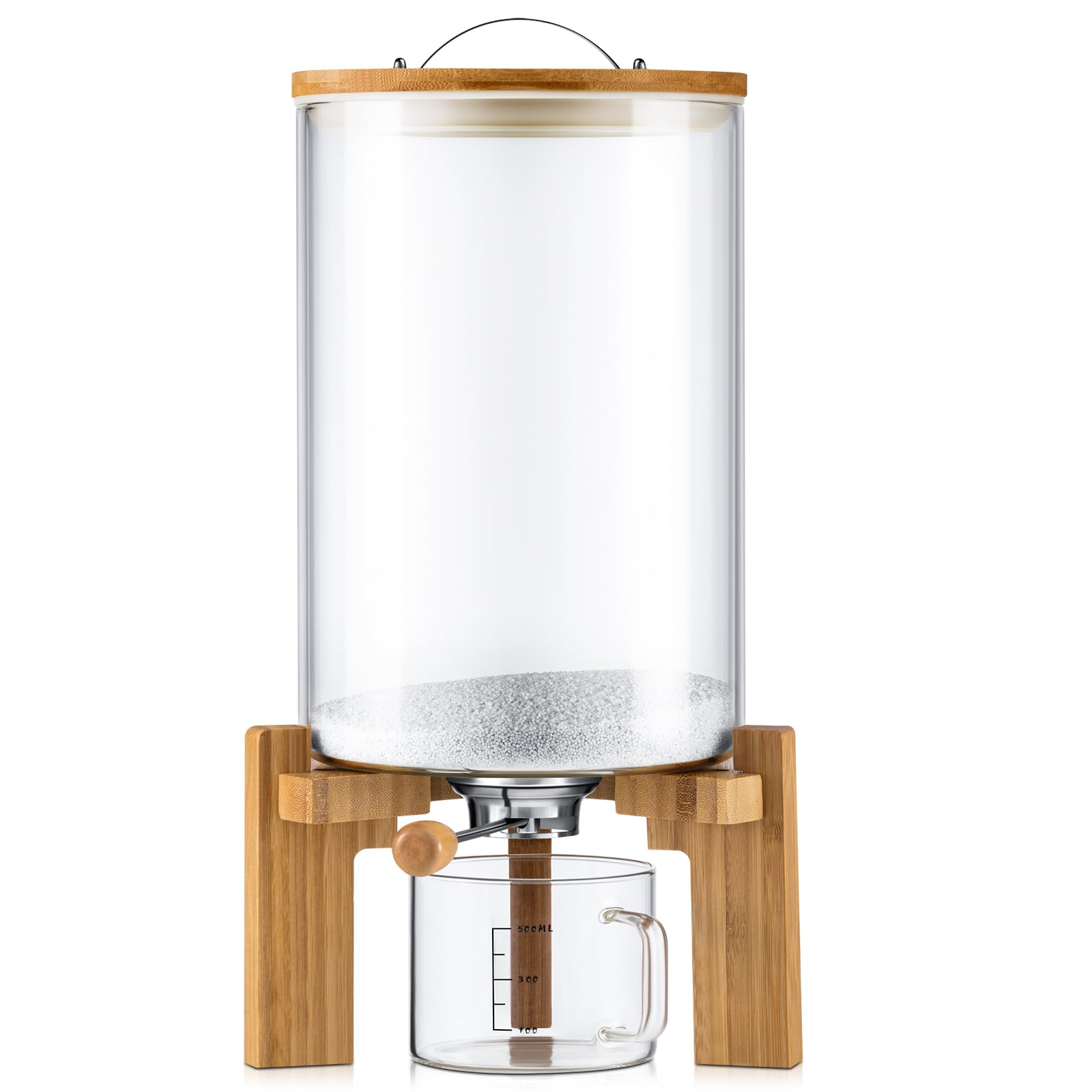 Amazon.com: Tioncy 8L Flour and Cereal Glass Container Rice Oatmeal ...