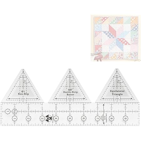 Amazon.com: Gefemini 45° Degree Double Strip Ruler 45/60/90 Degree ...