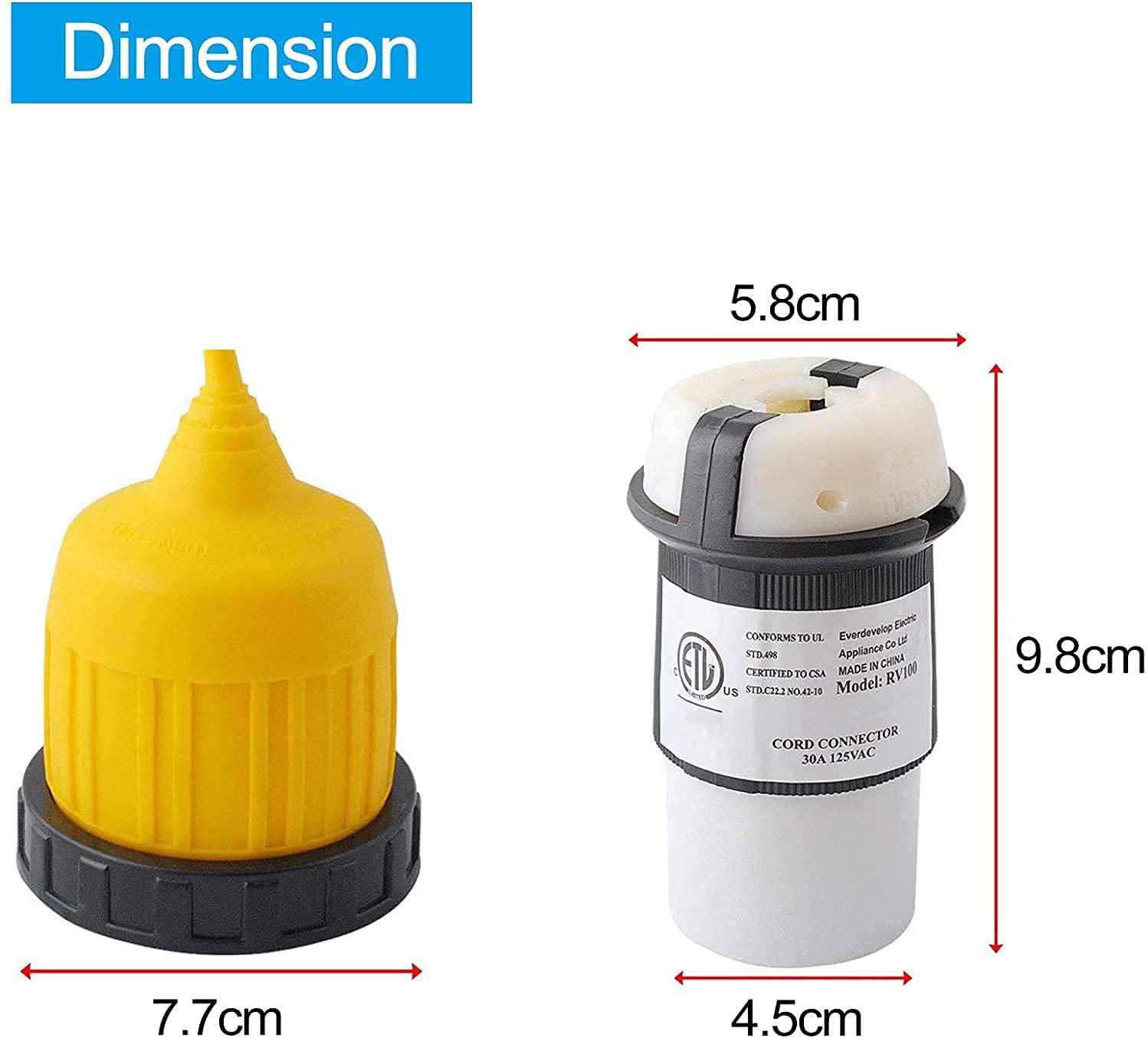 Snapklik.com : Podoy RV 30 AMP Power Inlet 125V Power Plug ETL Listed ...