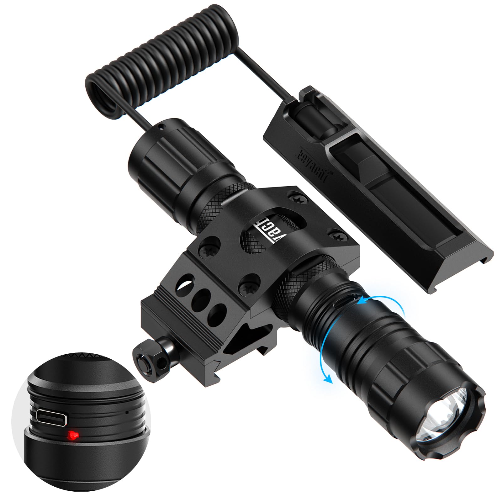 Rifle Light Airsoft Flashlight 3000-Lumen Tactical Flashlight ...