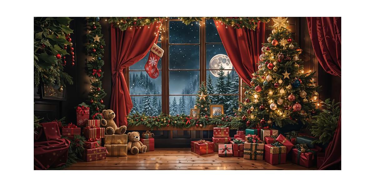 Amazon.com : Kate 20x10ft Merry Christmas Backdrops for Photography ...