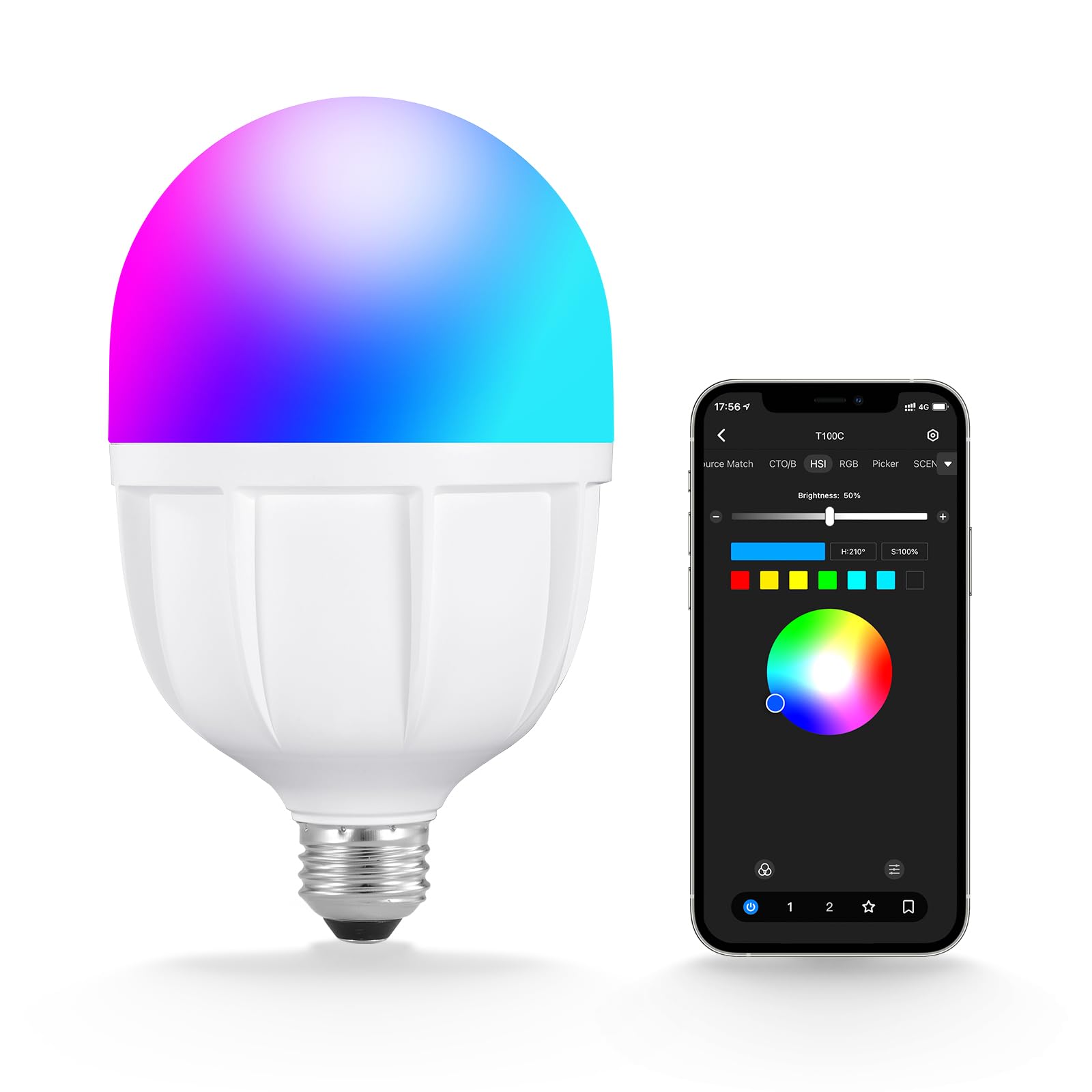Amazon.com: Neewer Photography RGB LED Light Bulb, 26W E26 Dimmable ...