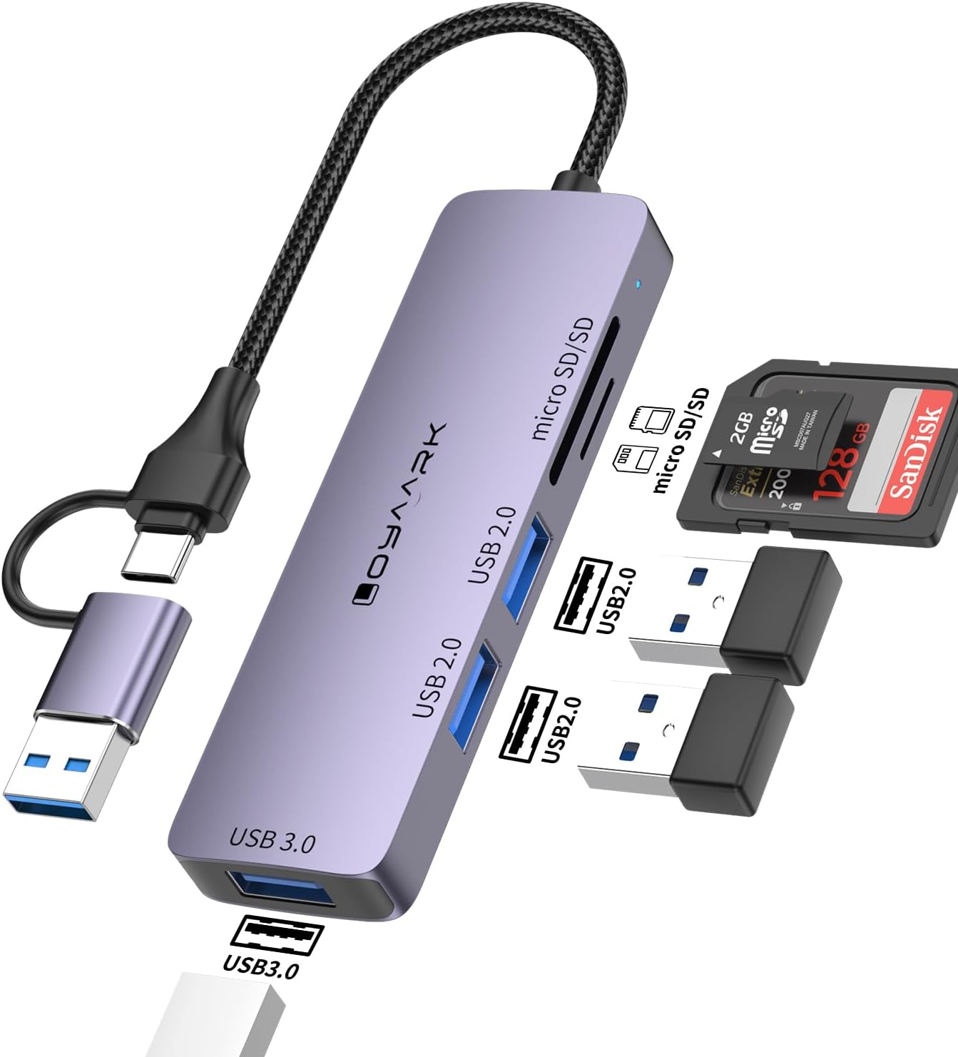 Amazon.com: USB-C Hub with SD/TF Card Reader, 3 USB Ports (USB 3.0 & USB 2.0) - Compatible with ...