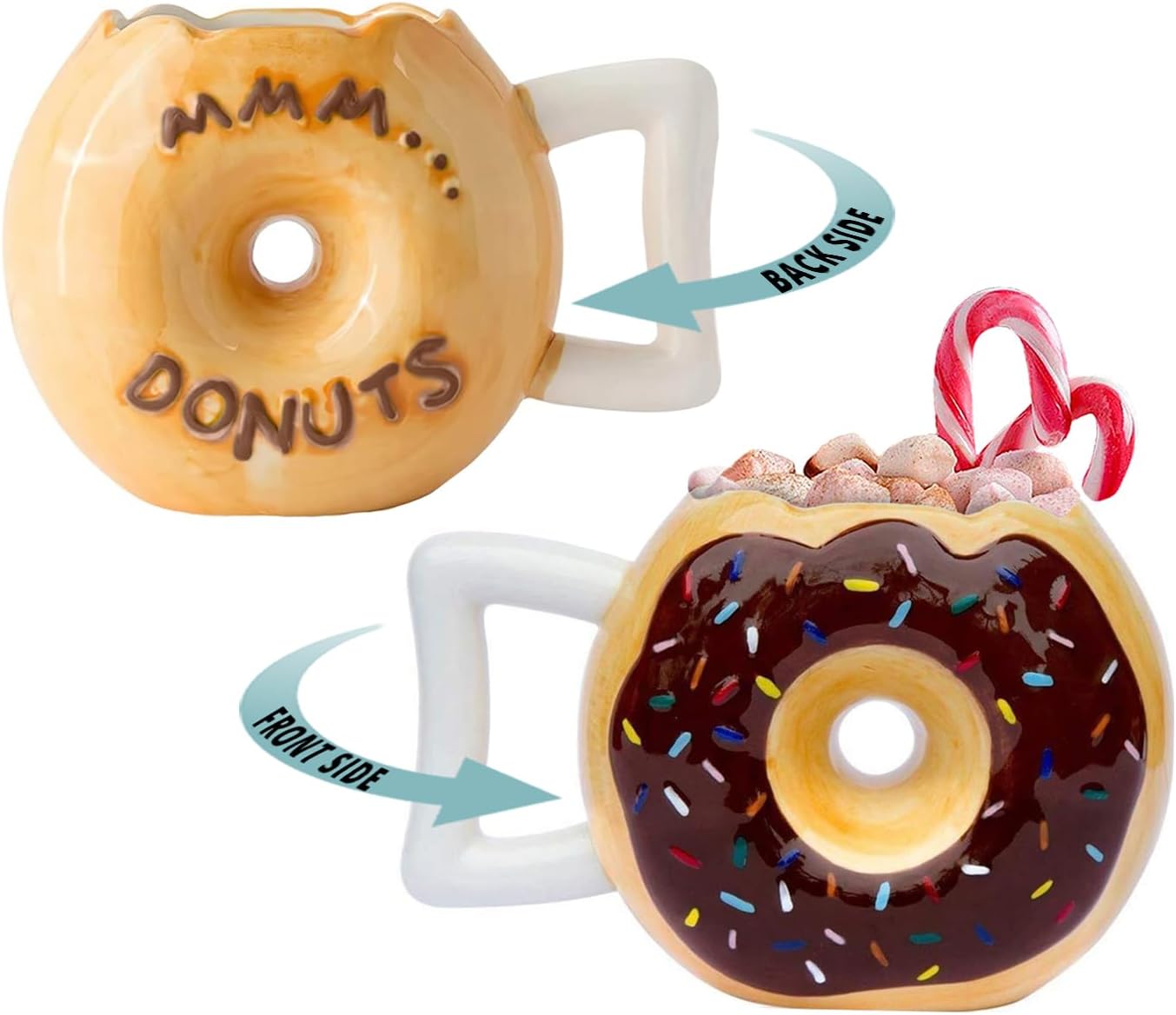 Amazon.com: Ceramic Donut Mug - Delicious Chocolate Glaze Doughnut Mug ...