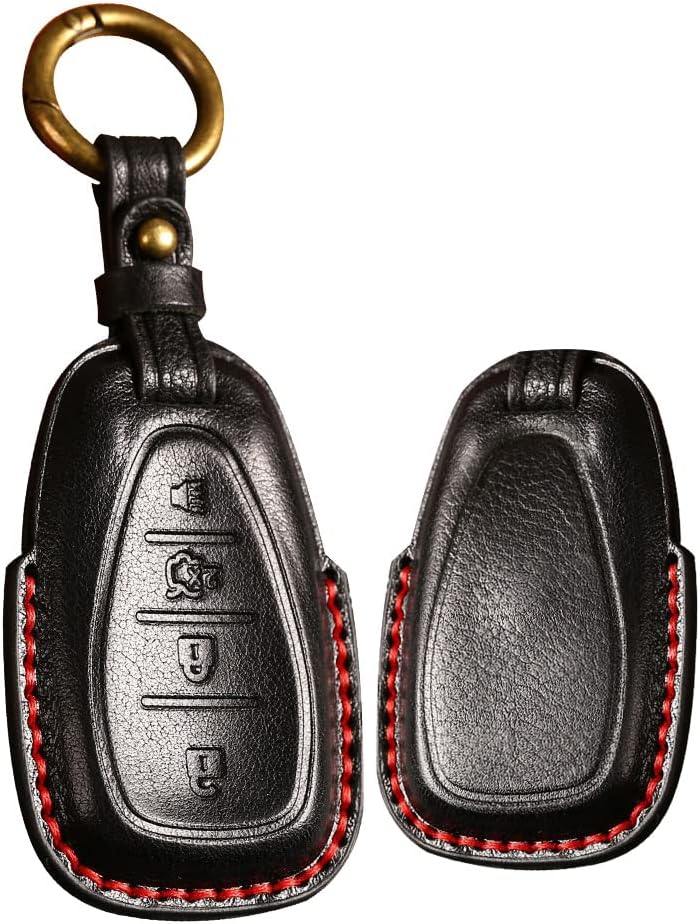 ontto Funda de cuero para llave de automóvil de 4 botones, protección ...