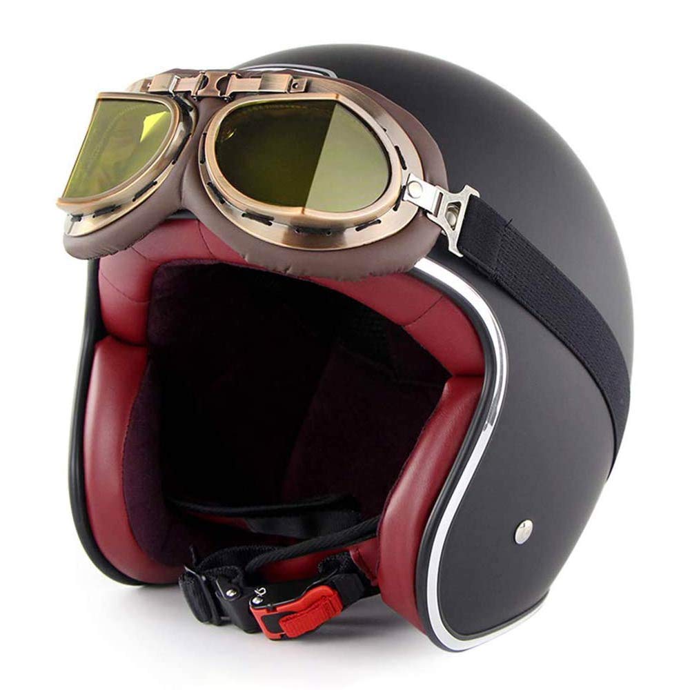 Buy Motorbike Jet Helmet, Half-Shell Motorcycle Helmet Brain - Cap Jet ...