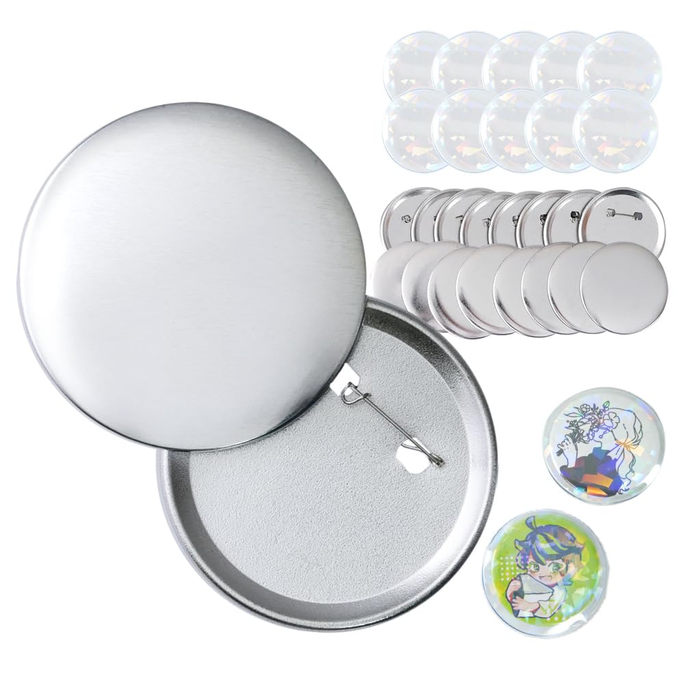 Amazon.co.jp: Webirth 缶バッジ 素材 75mm×100個セット【国内メーカー/ホログラムタイプのバッジカバーつき】 32mm 44mm 58mm 75mmの4種類から ...