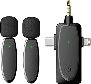 Amazon.com: TenmaTec iPhone Microphone, Dual Wireless Lavalier Microphone for iPhone/Android ...