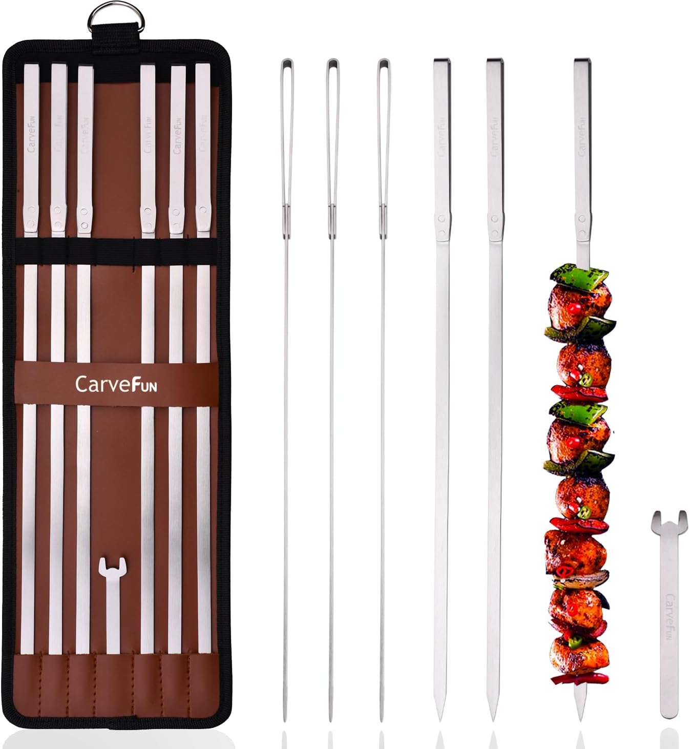Amazon.com: OXO Stainless Steel Grilling Skewers, Set of 6 - Sharp ...