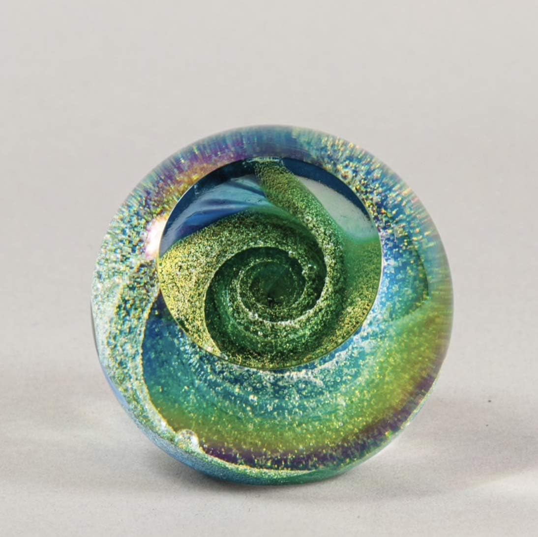 Amazon.com: Glass Eye Studio Emerald Sky Fireball Marble Paperweight 2 ...